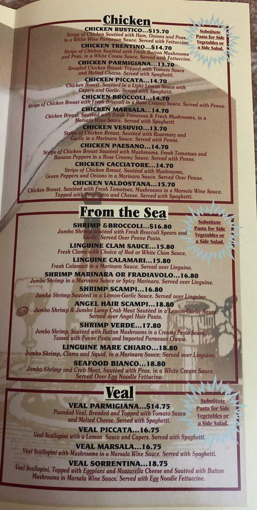 Menu at Strapasta pizzeria, Fallston