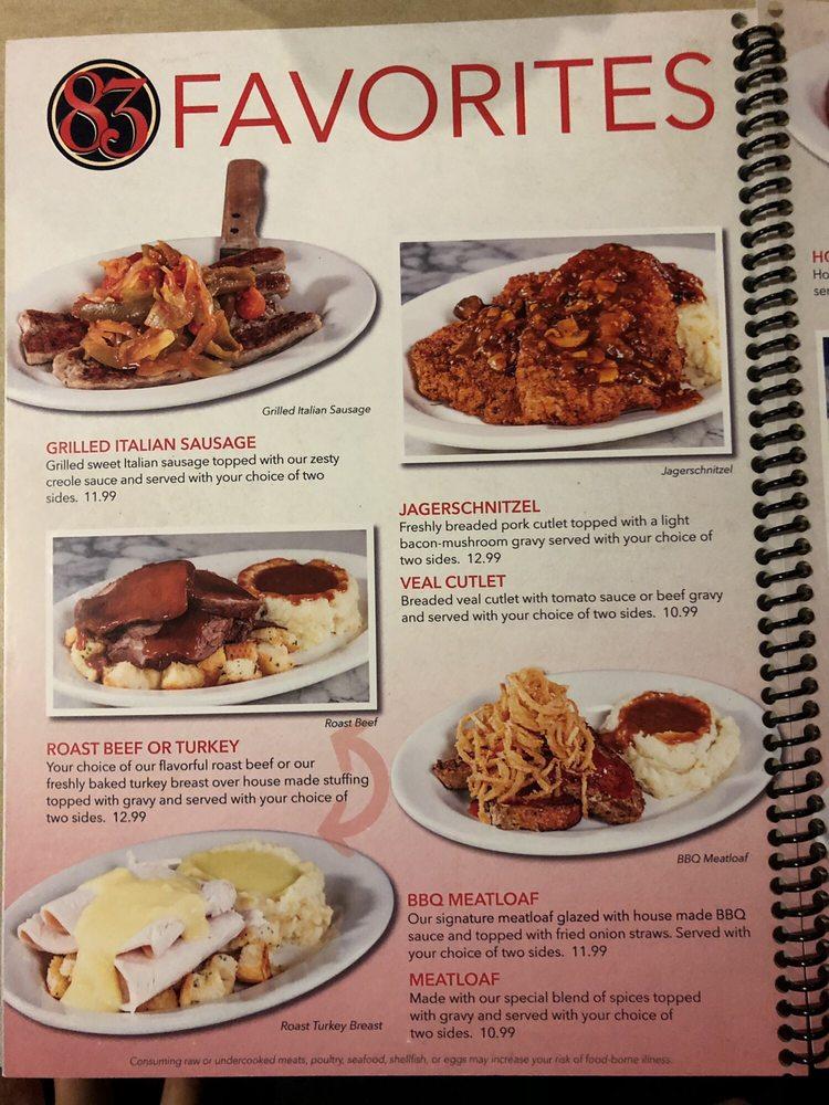 Menu at 83 Diner restaurant, USA, N Susquehanna Trail #8457
