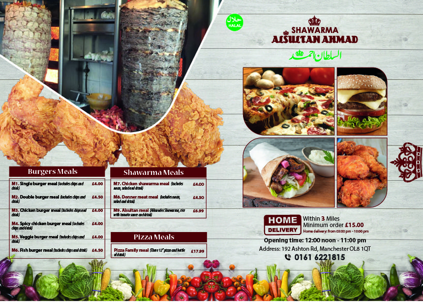 Menu at Blbas grill restaurant, Oldham
