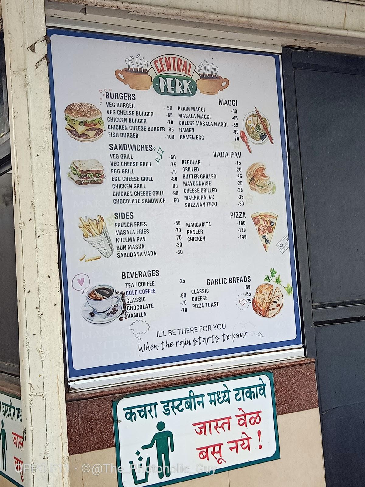 Menu at Central Perk, Aurangabad, Osmanpura Road