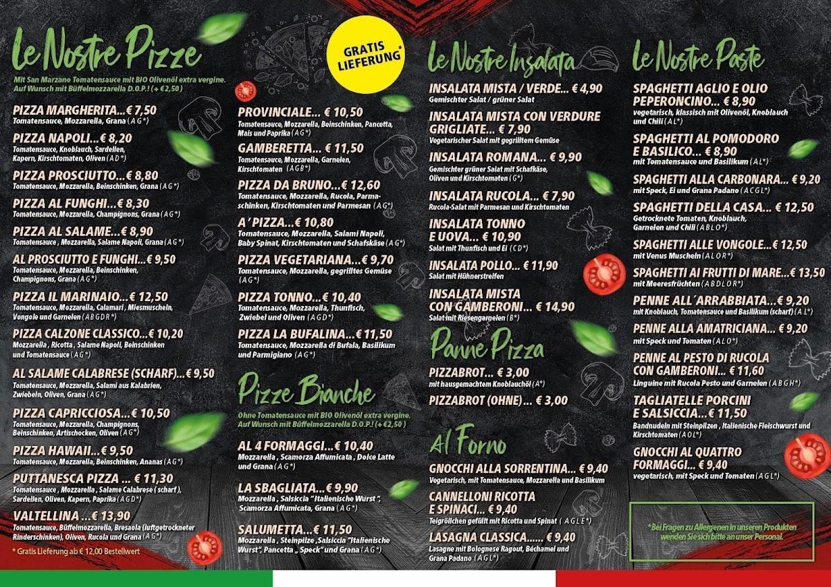 Speisekarte von Da Bruno Pizzeria Ristorante & Gelateria, Wien