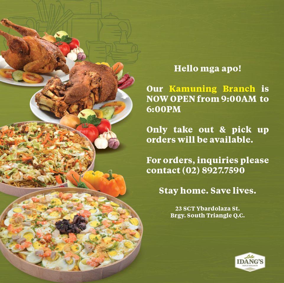 Menu at Lola Idang's Noodle Shop restaurant, Quezon City, 64 C Visayas Ave