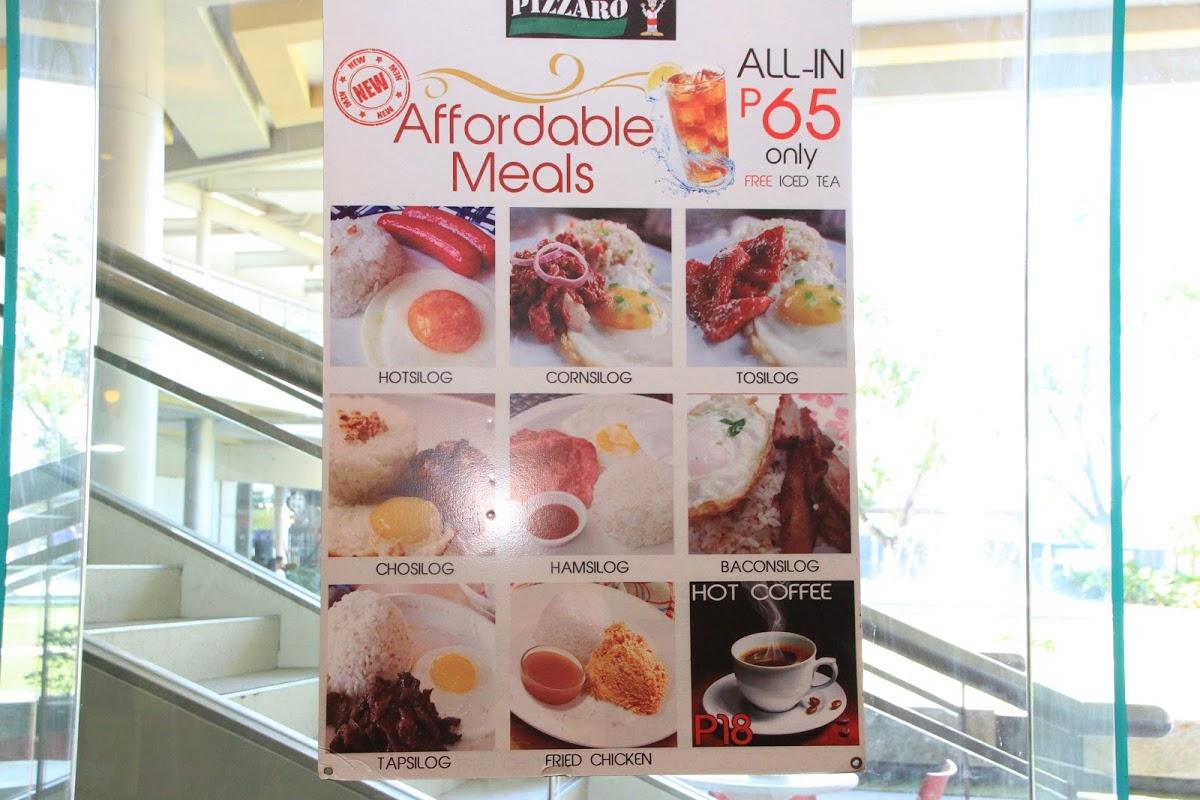 Menu at Pizzaro restaurant, Iloilo City, MHX6+4JX Lorton Building