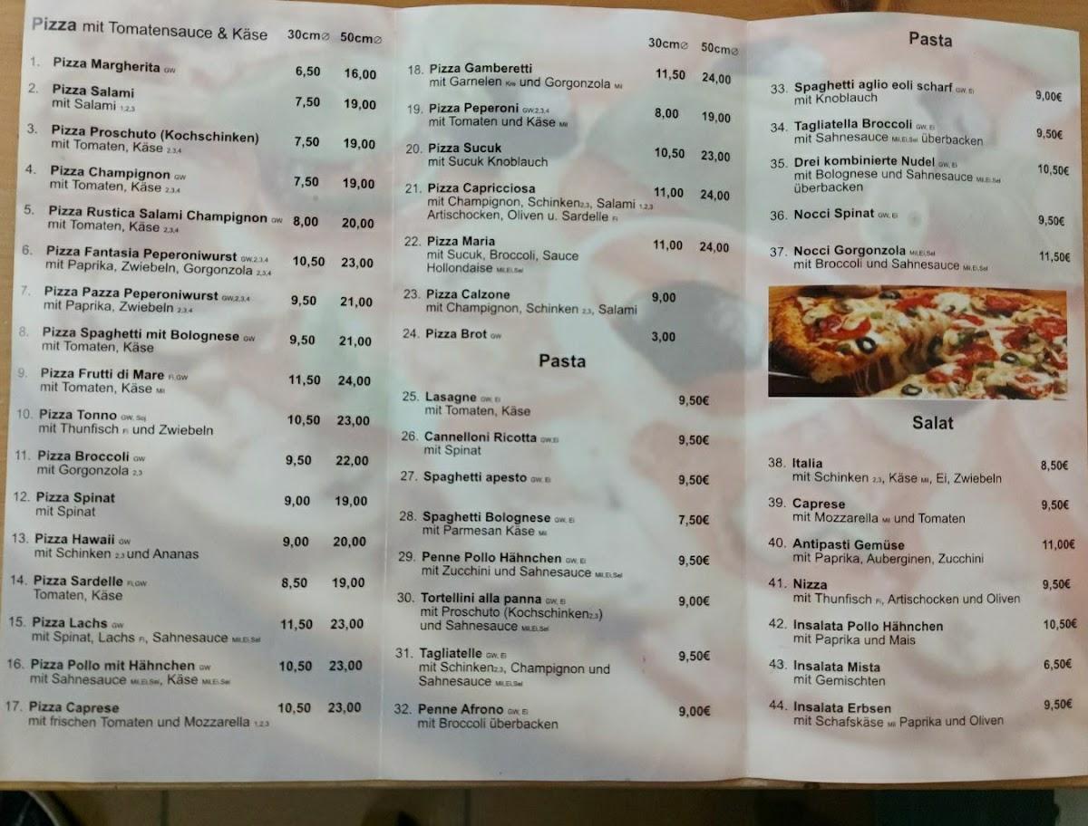 Speisekarte von Schnellimbiss & Pizzeria Erbsen, Adelebsen