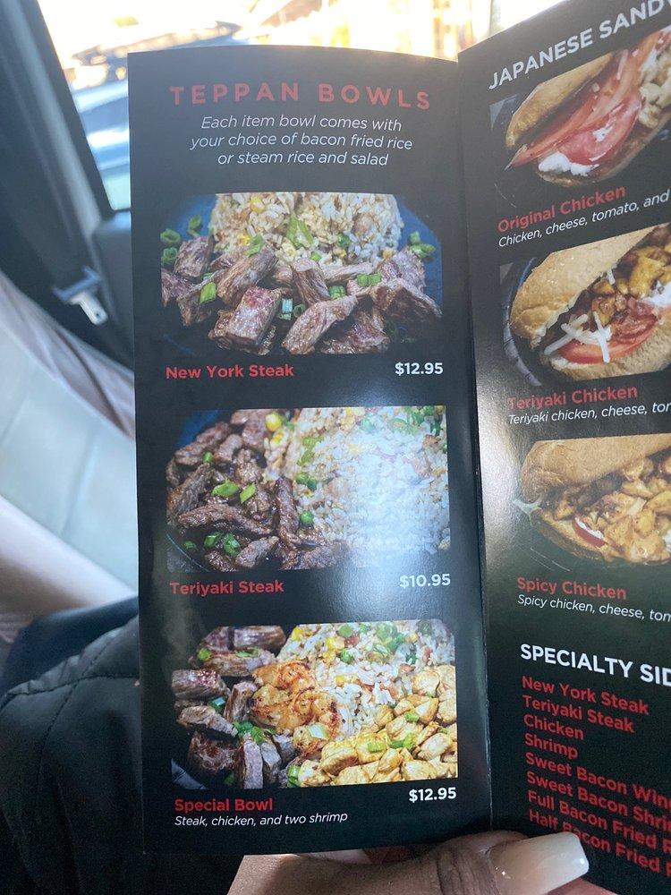Menu at Teppan Bowl restaurant, Clovis