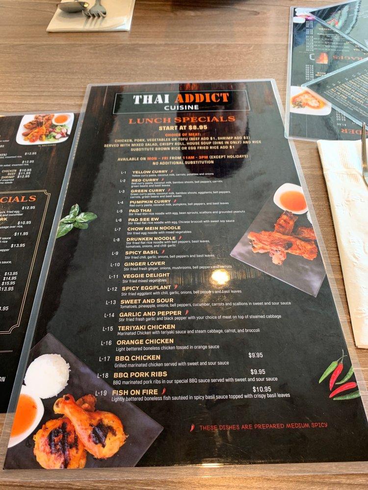 Menu at Thai Addict Cuisine BBQ, Buena Park, Orangethorpe Ave