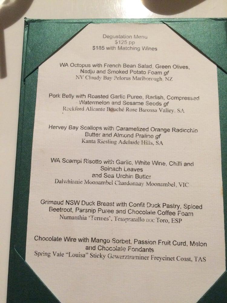 Menu at Alchemy Restaurant and Bar Brisbane, Brisbane City