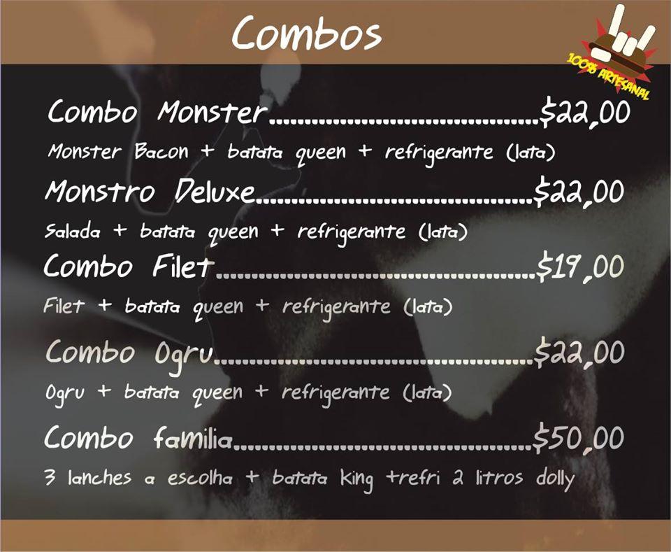 Menu em Monstro Burguer restaurante, São Paulo, SP