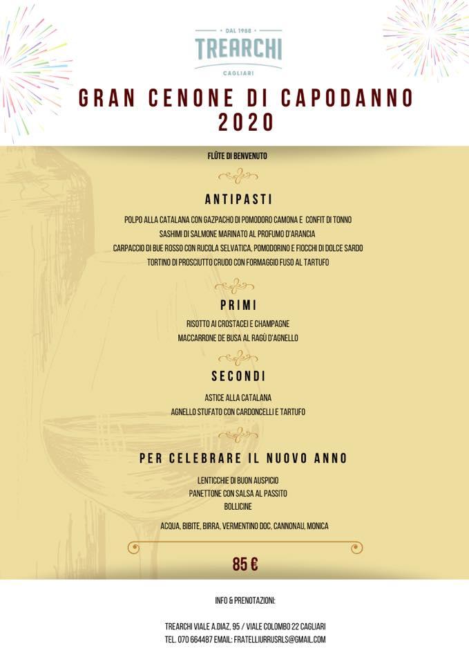 Menu at Tre Archi pizzeria, Cagliari