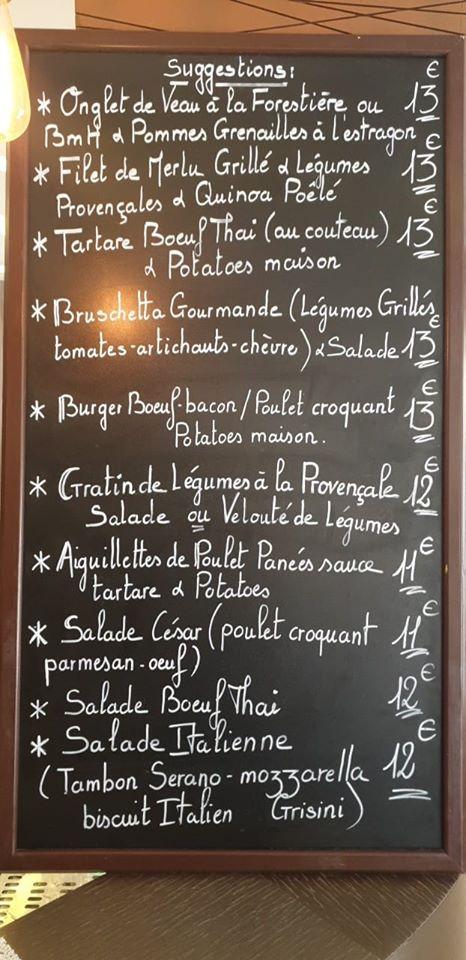 Menu at Vanilla Café, Mulhouse