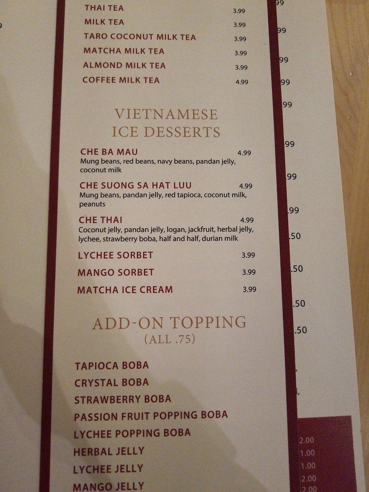 Menu at Bao Vietnamese Kitchen restaurant, Baton Rouge