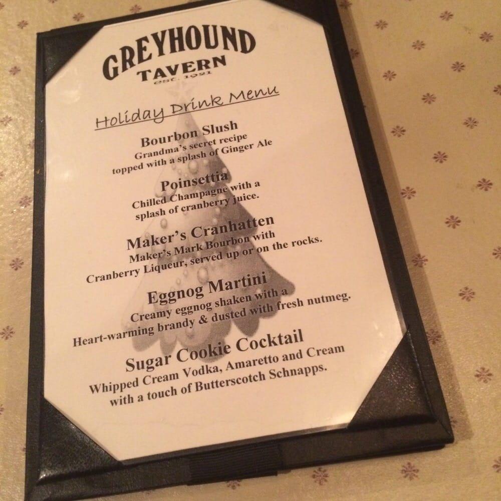 Menu at Greyhound Tavern restaurant, Fort Mitchell