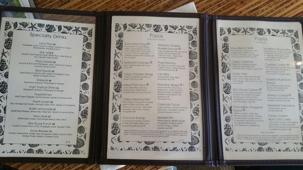 Menu at Sea House Restaurant, Kapalua