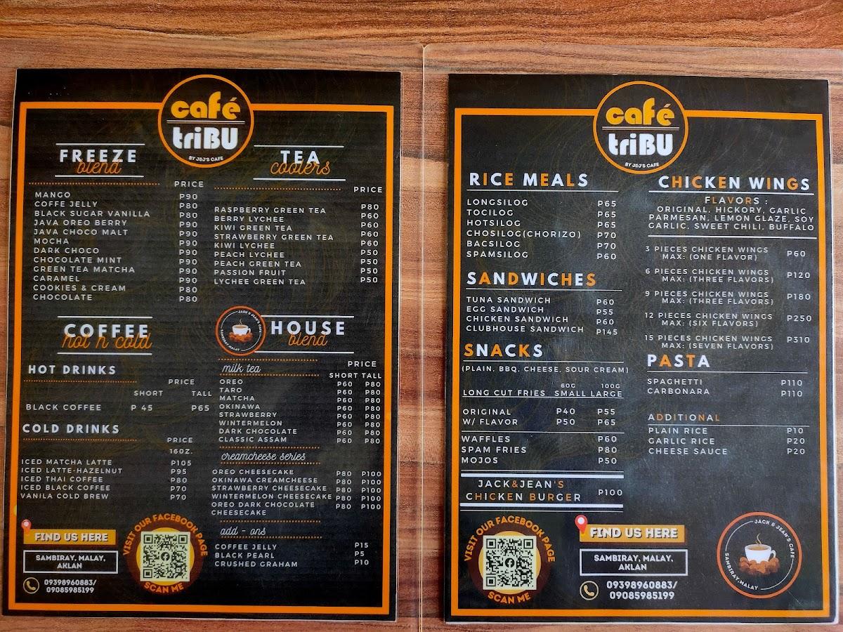 Menu at Cafë Tribu by Jack and Jeans Café restaurant, Malay