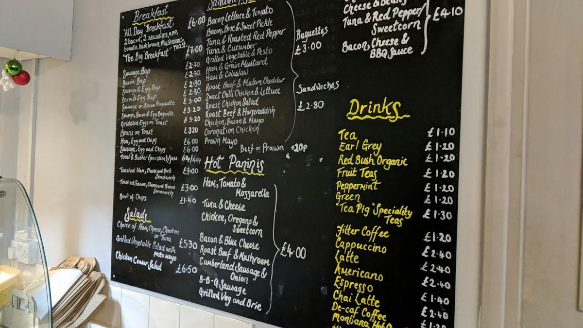 Menu at Hangar Cafe, Chobham
