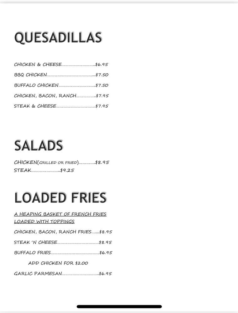 Menu at Lucky’s Bar & Grille, Pittsburgh