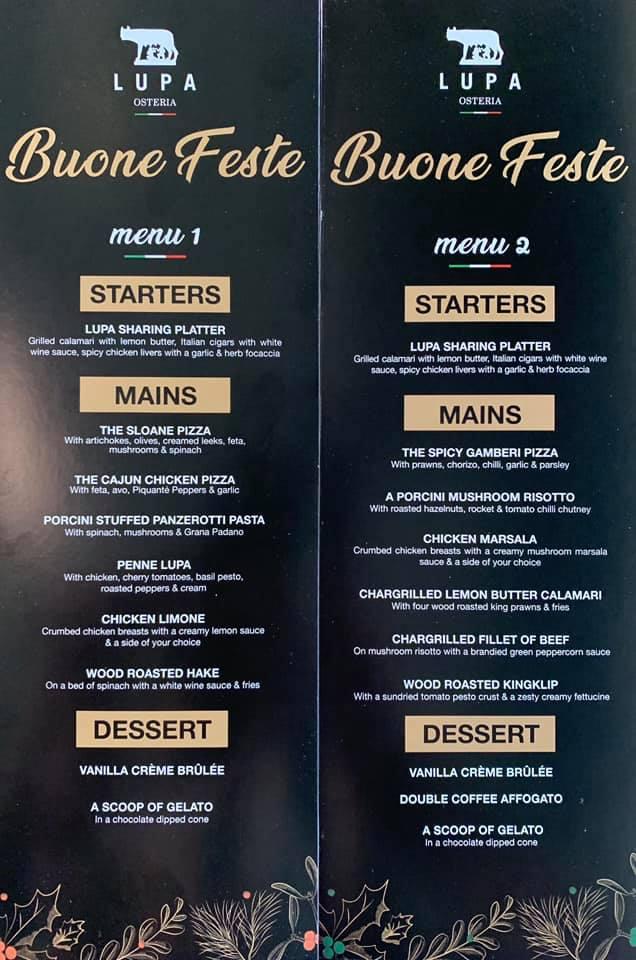 Speisekarte von Lupa Osteria Midstream restaurant, Olifantsfontein