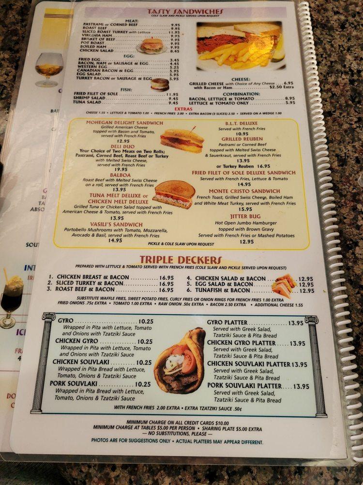 Menu at Mohegan Diner restaurant, Mohegan Lake, E Main St