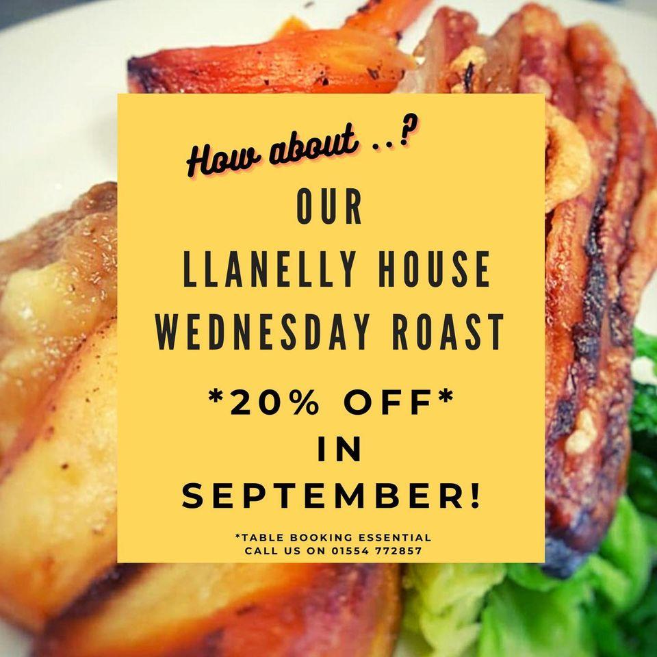 Menu at Plas Llanelly House cafe, Llanelli