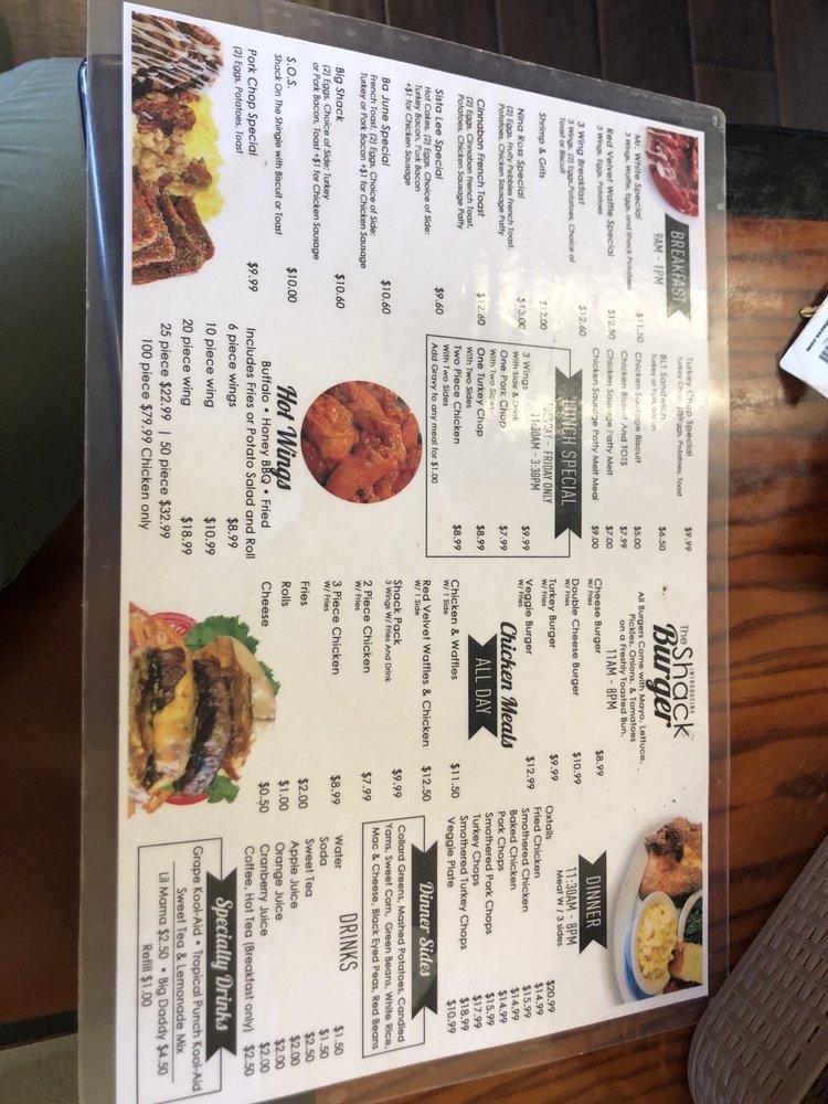 Menu at Soul Food Shack restaurant, Gardena