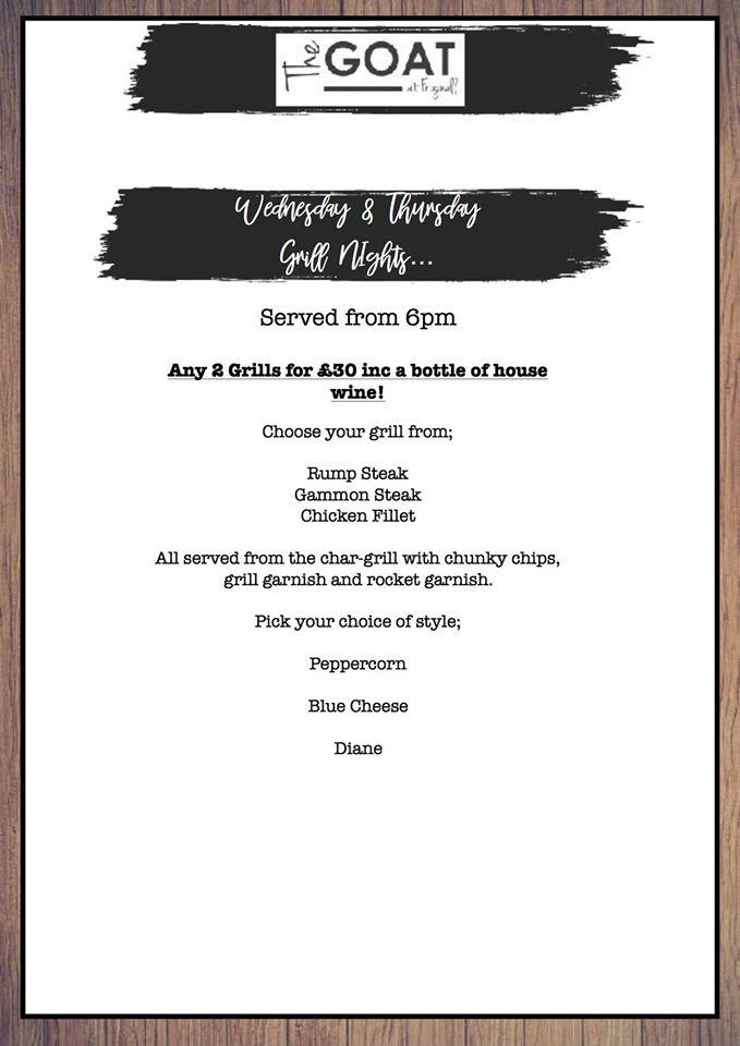 Menu at The Goat pub & bar, Peterborough