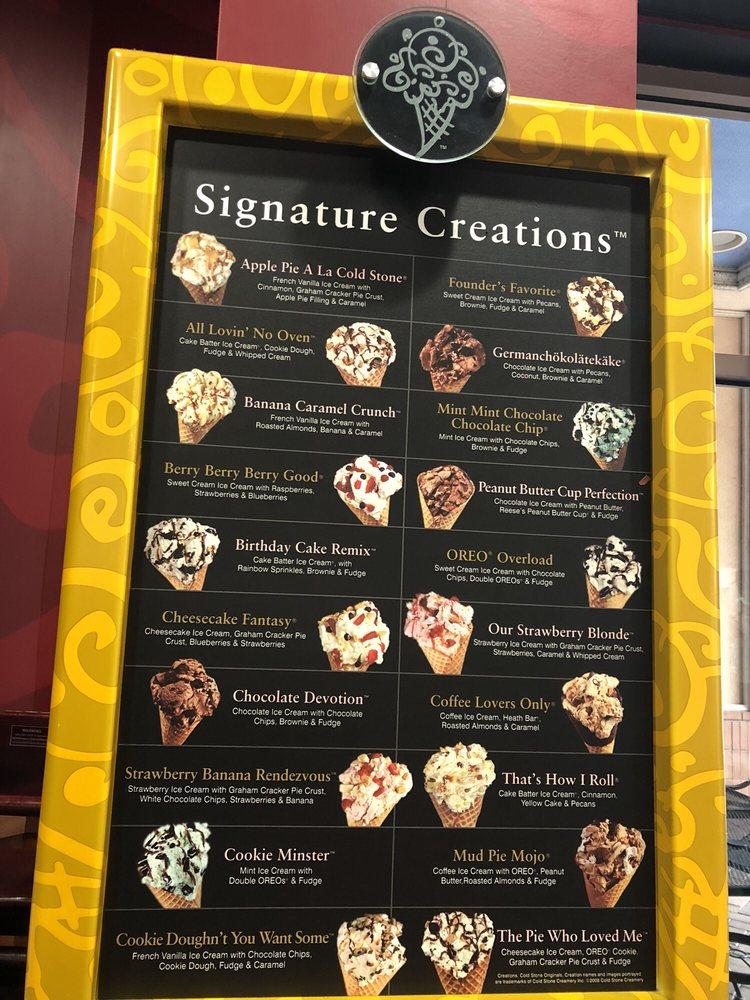 Menu at Cold Stone Creamery restaurant, Safety Harbor, 100 Main St Ste 102