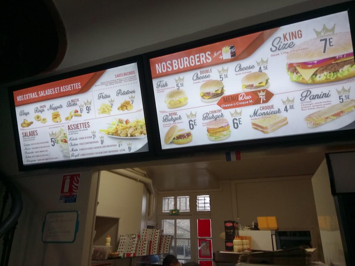 Menu at Le Royal pizzeria, Étampes