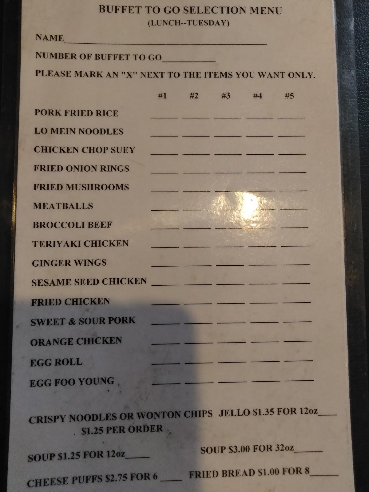 Menu at May Garden Restaurant, Phoenix