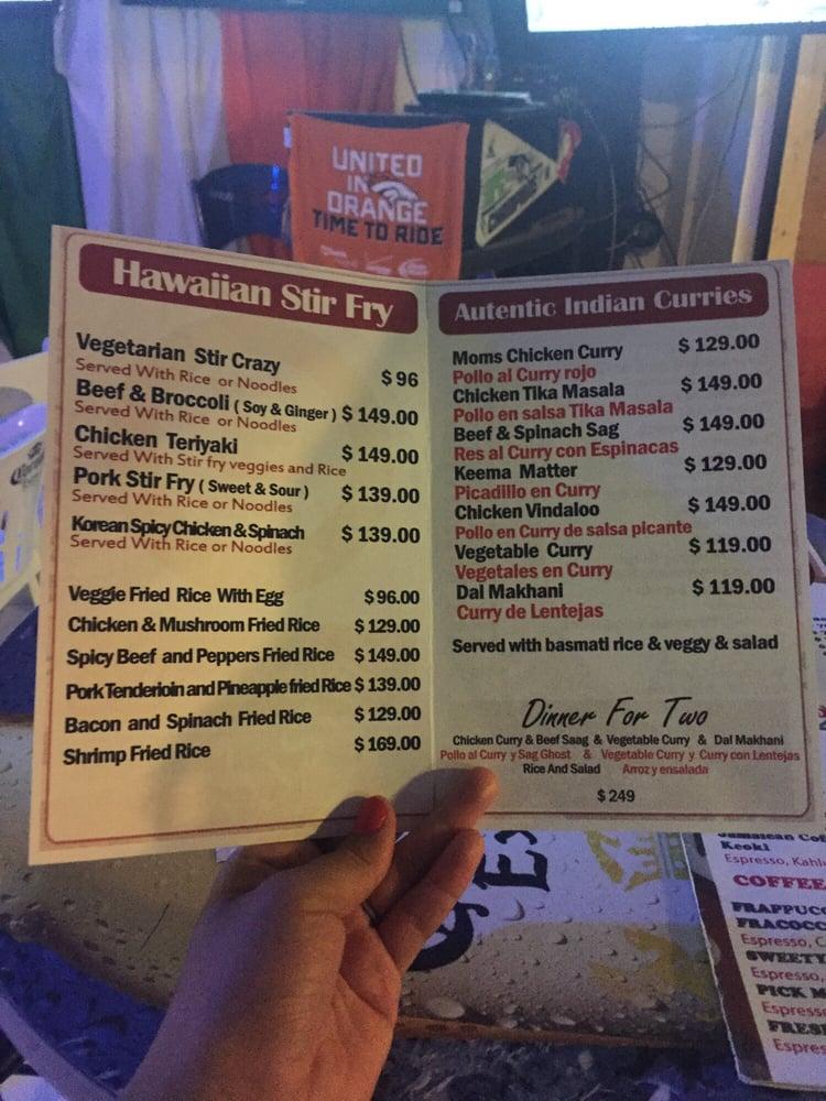 Menu at Nash's Sports Bar, Isla Mujeres
