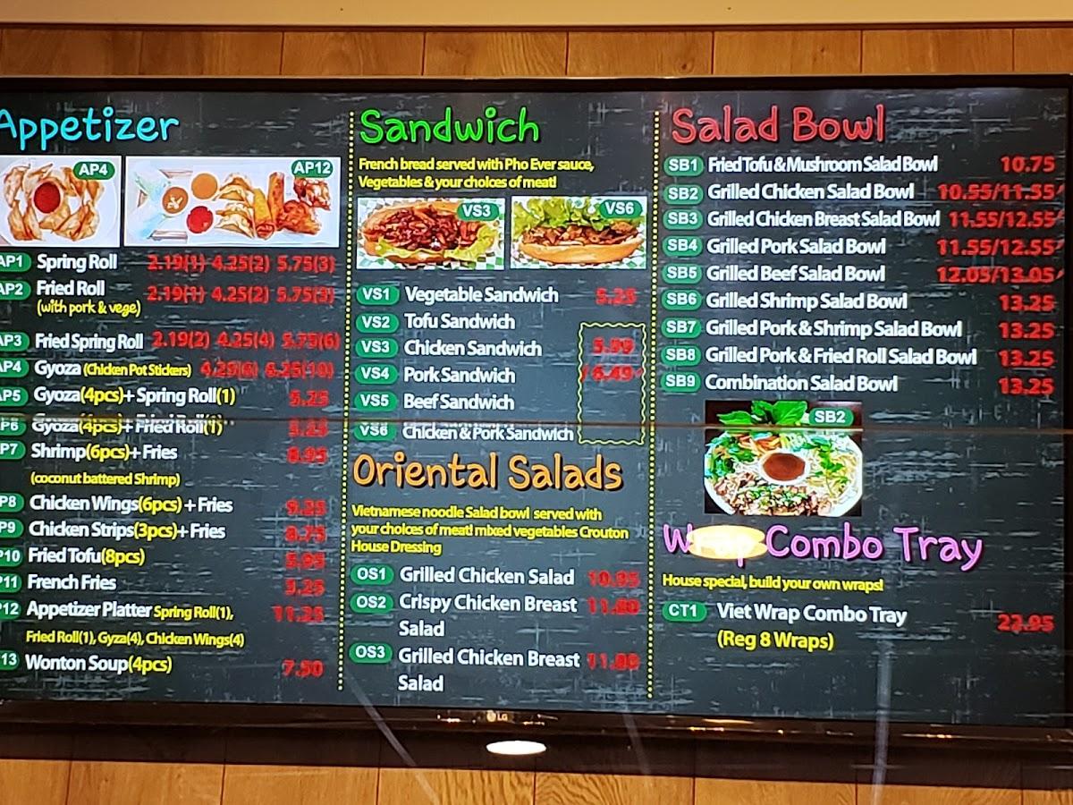 Menu at Pho Ever & Wok restaurant, Puyallup, Canyon Rd E Ste 47
