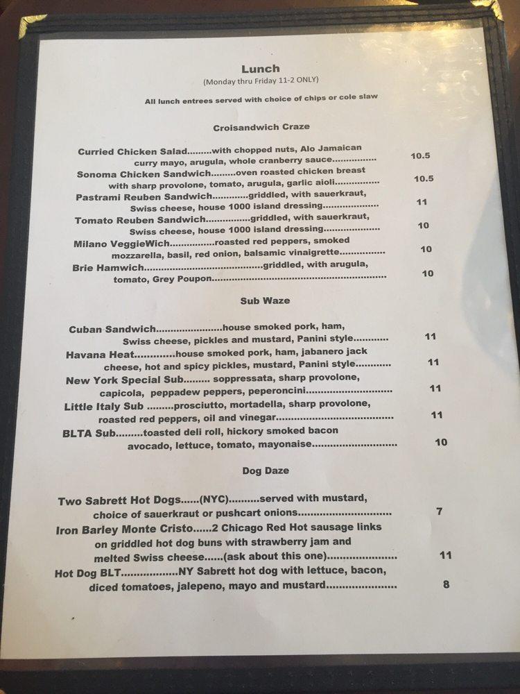 Menu at Alo Cafe, Scottsdale