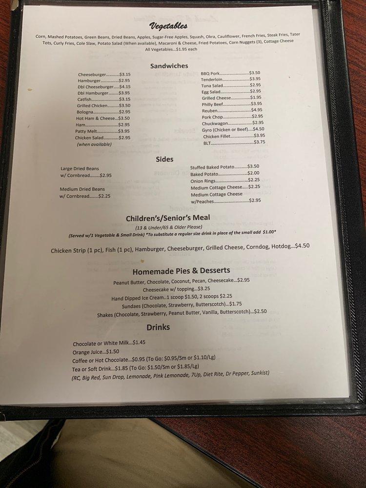 Menu at Kuntry Kitchen restaurant, Morgantown, 827 W G L Smith St