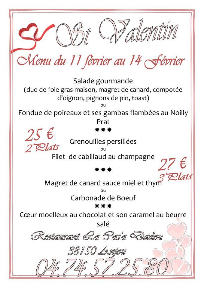 Menu at La Cas'a Dadou cafe, Anjou