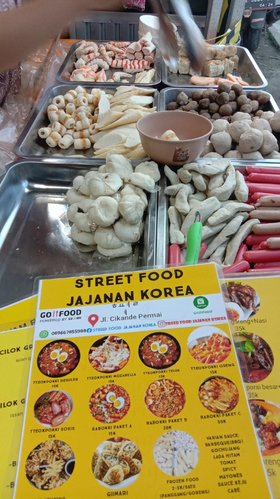 Menu at Street food jajanan korea restaurant, Cikande