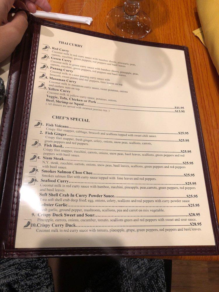 Menu at Thai Ocha restaurant, Metairie
