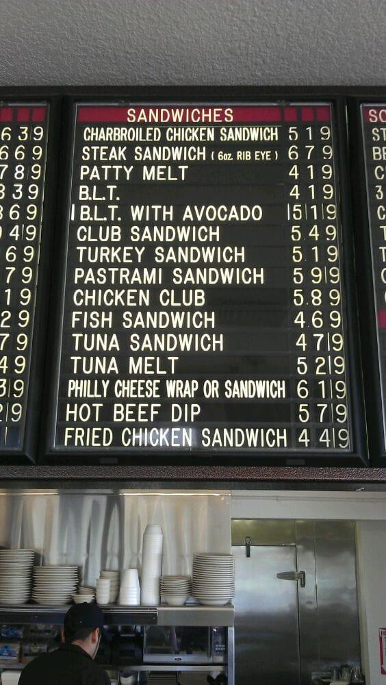 Menu at Tom's Place restaurant, Costa Mesa, 799 W 17th St