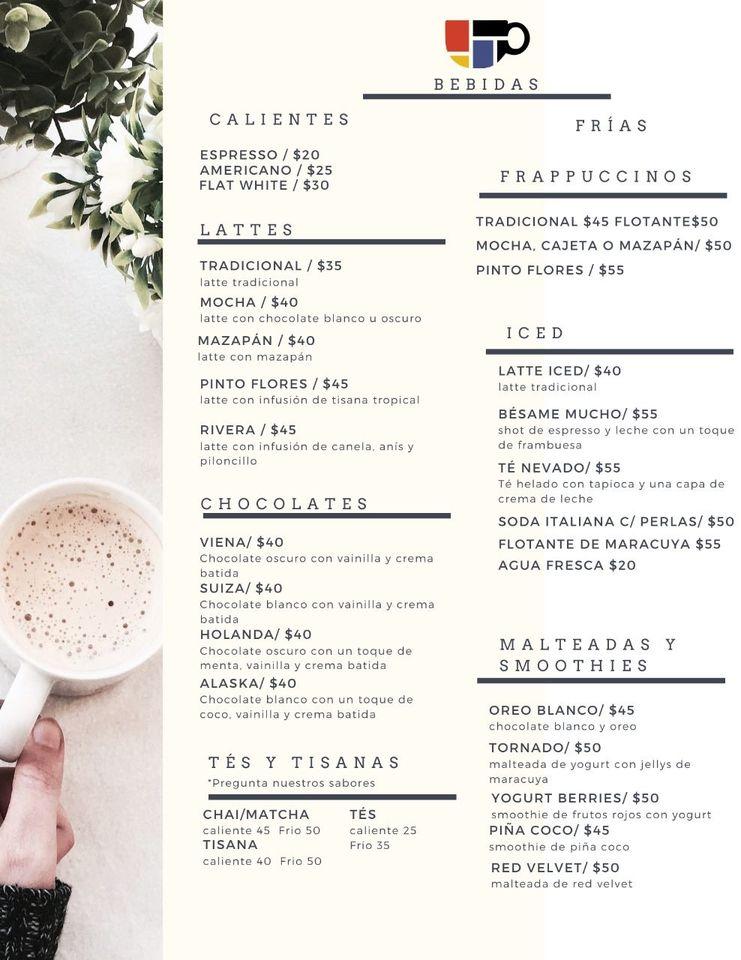 Menu at Bohemio Café Galería, San Miguel de Allende
