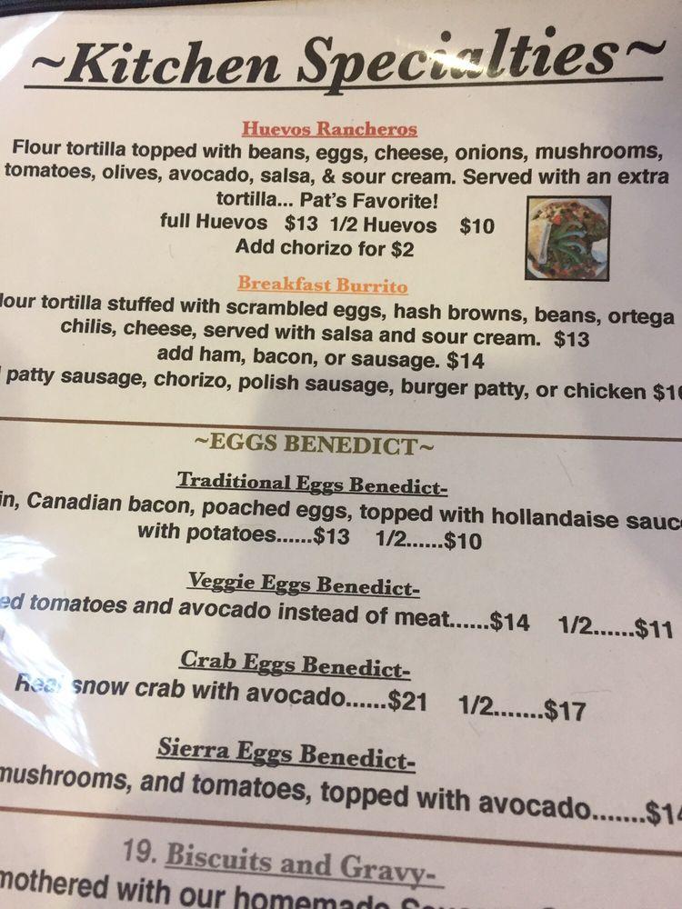 Menu at Donner Lake Kitchen restaurant, Truckee, Donner Pass Rd