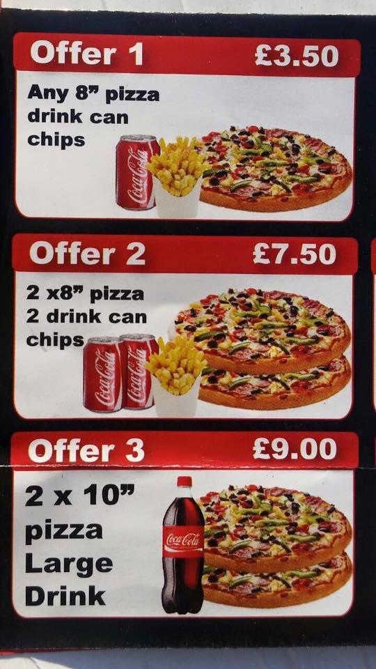 Menu at Fun and Jokes, Cardiff