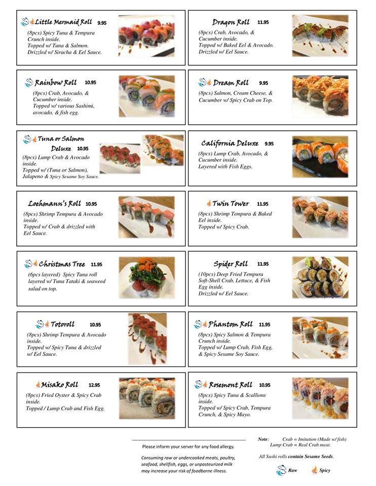 Menu at Misako Asian Cuisine restaurant, Virginia Beach, Shore Dr #113