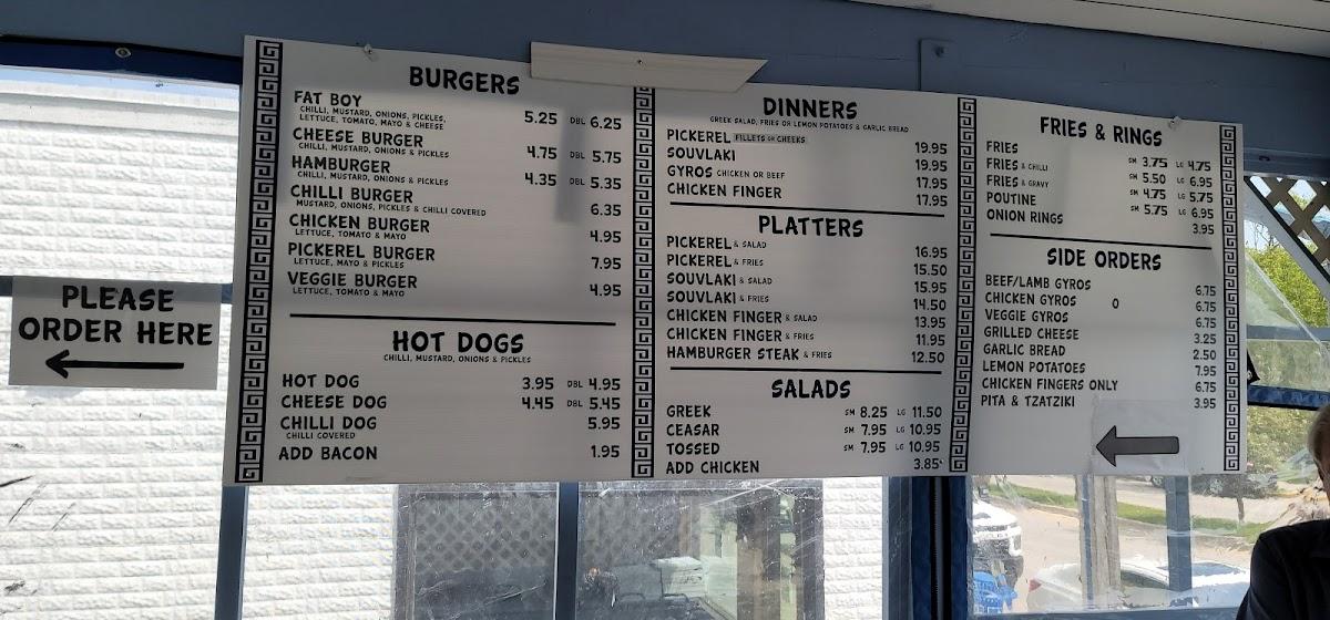 Menu at Beach Boy Restaurant, Gimli