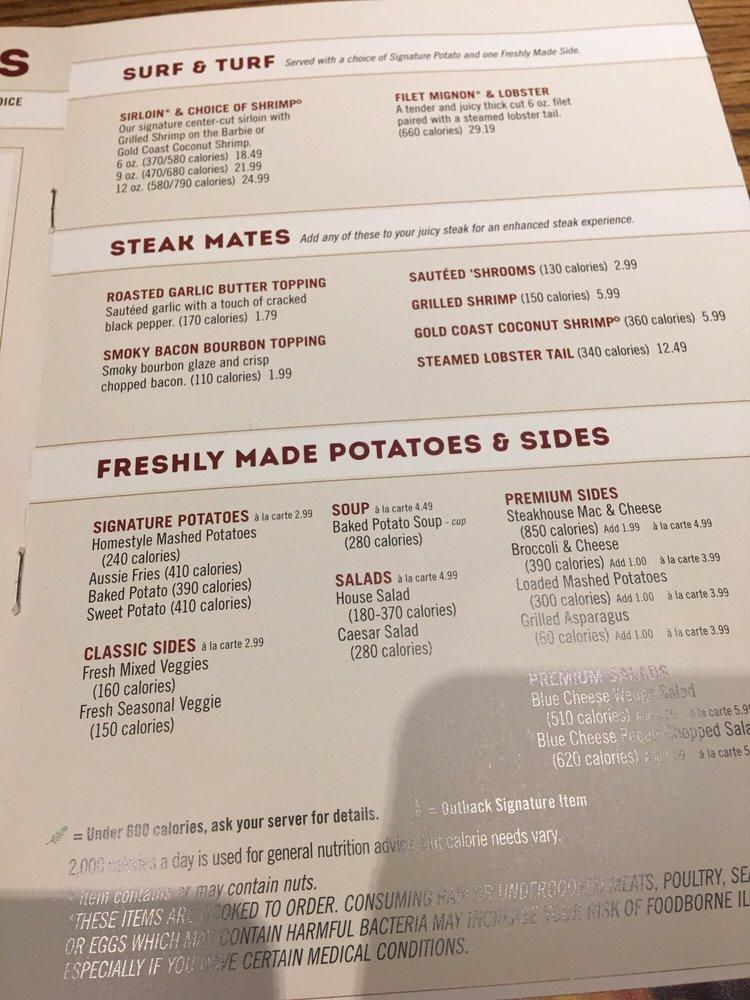 Menu at Outback Steakhouse, Wappingers Falls, US-9