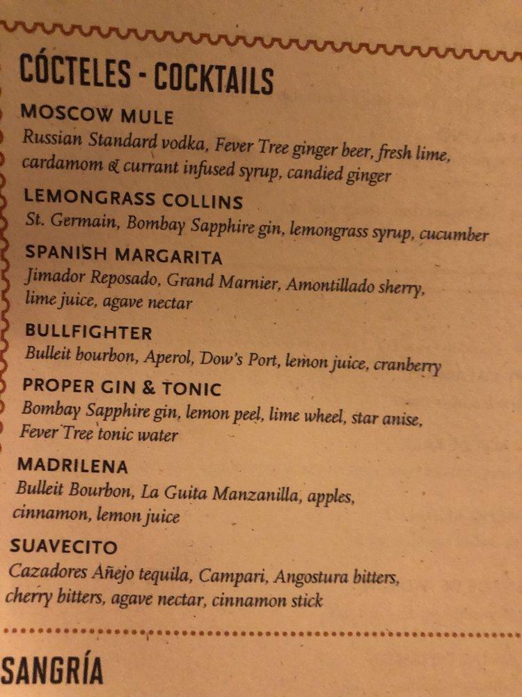 Menu at Bulla Gastrobar, Plano, Legacy Dr #180