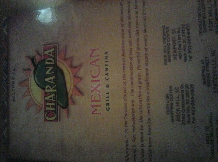 Menu at Charanda Of Newport restaurant, Rock Hill, Old York Rd Ste 101