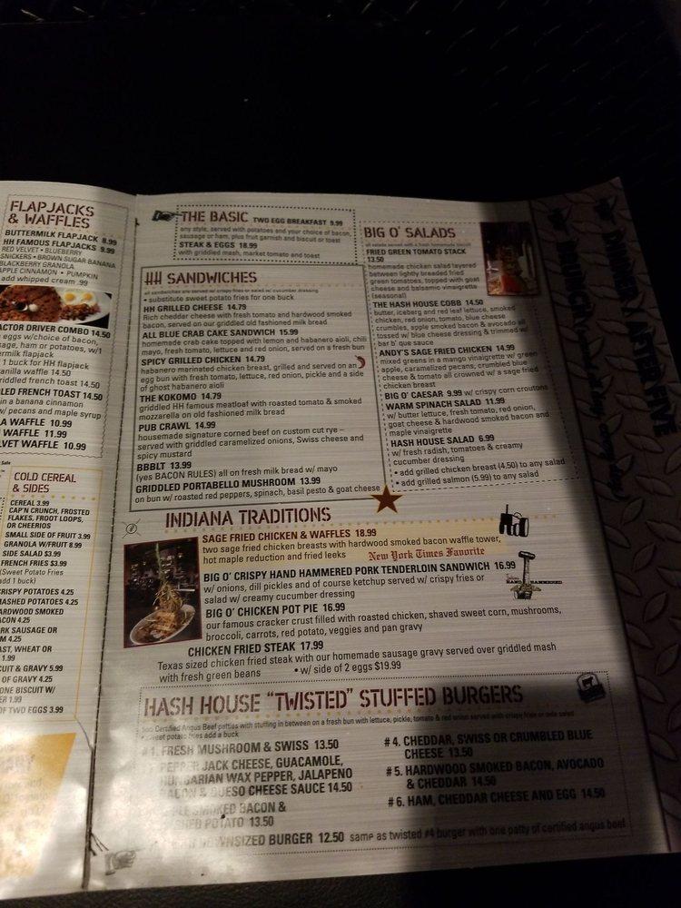 Menu at Hash House A Go Go restaurant, Orlando