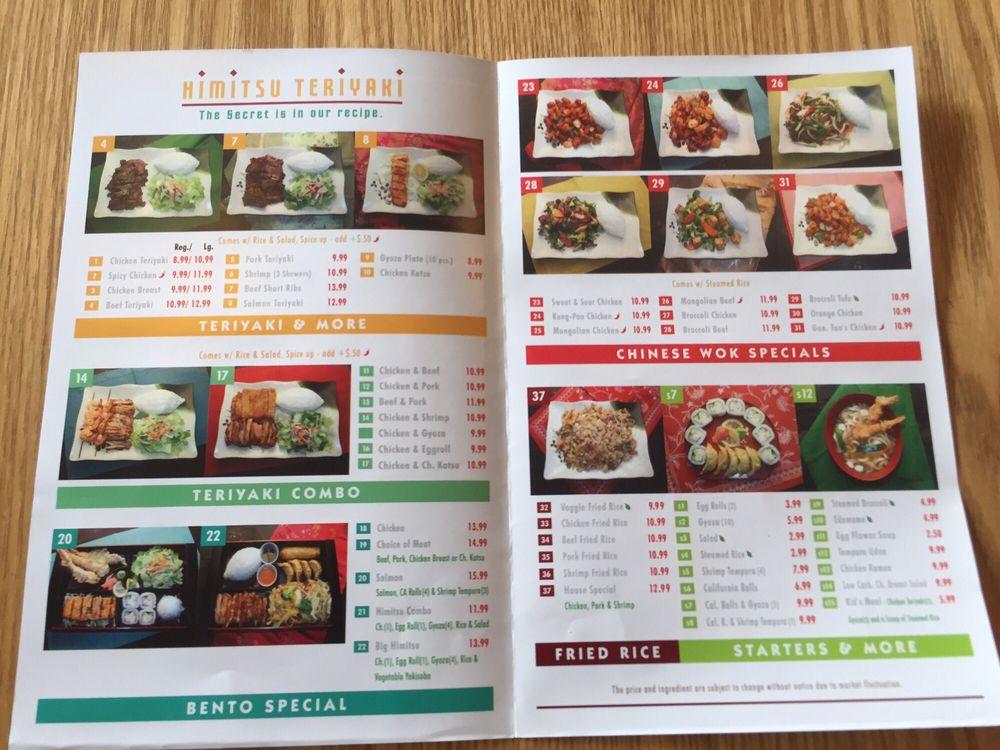 Menu at Himitsu Teriyaki restaurant, Seattle, Lake City Way NE #e