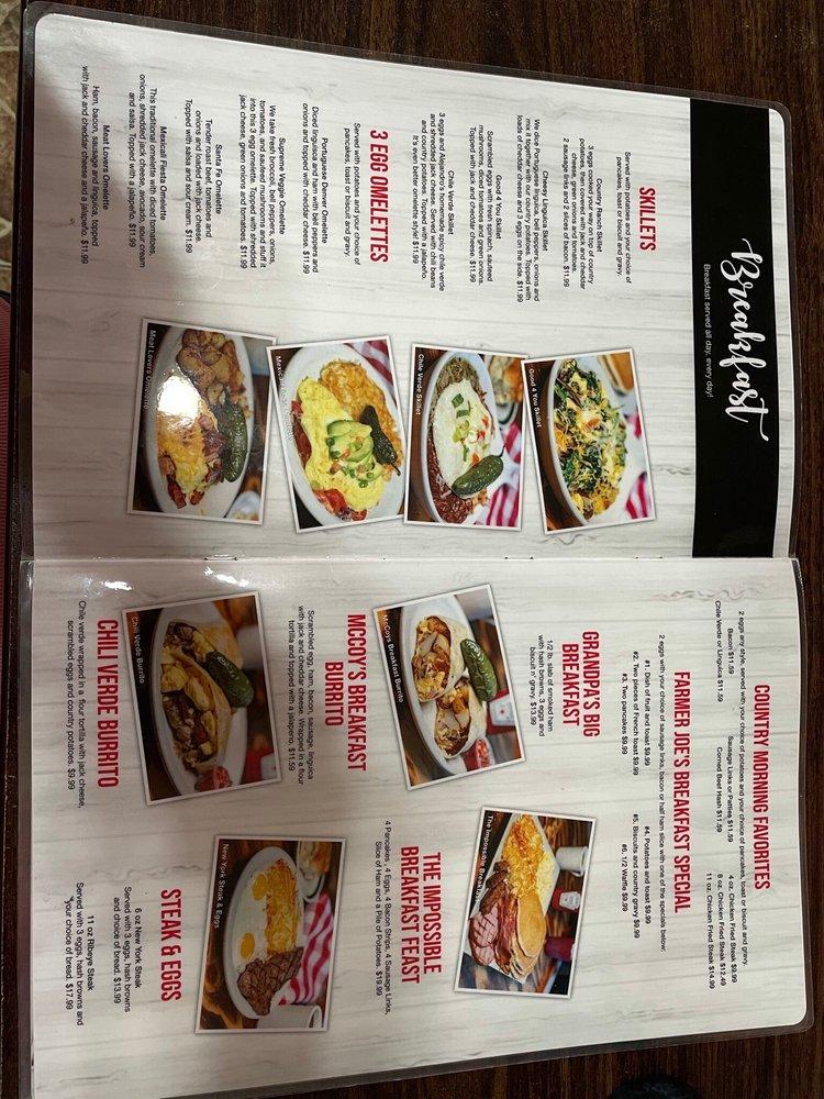 Menu at McCoy's Coffee Shop Selma cafe, Selma, E Floral Ave