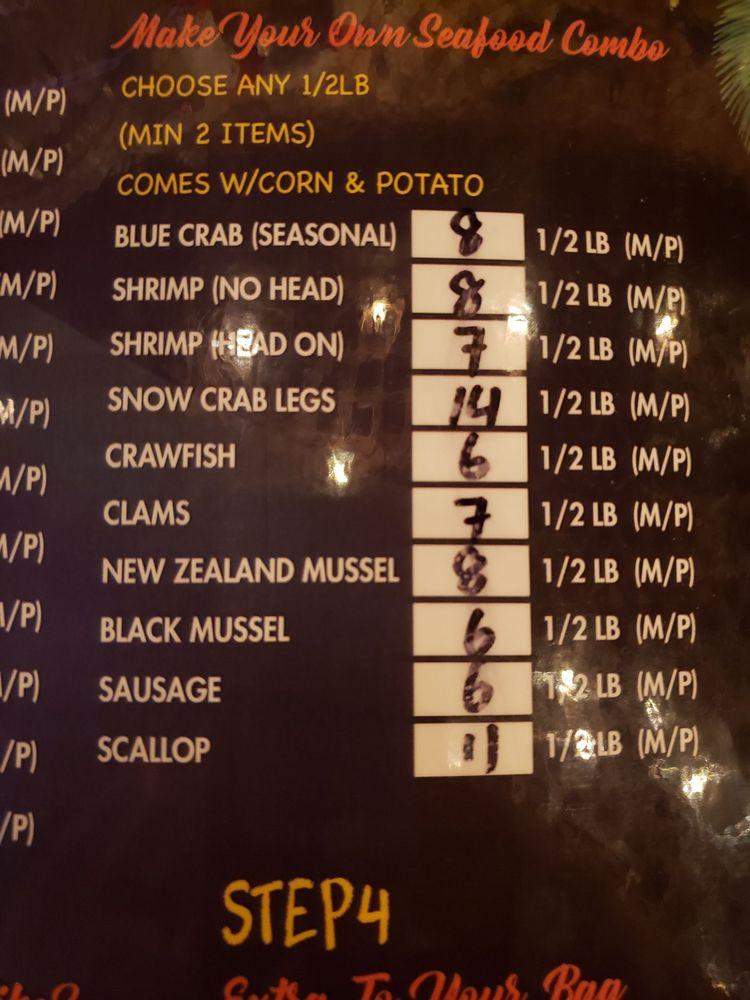 Menu at The Boil Cajun Seafood restaurant, Chicago