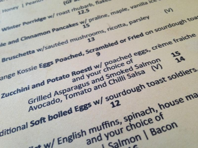 Menu at Three Little Figs restaurant, Geelong
