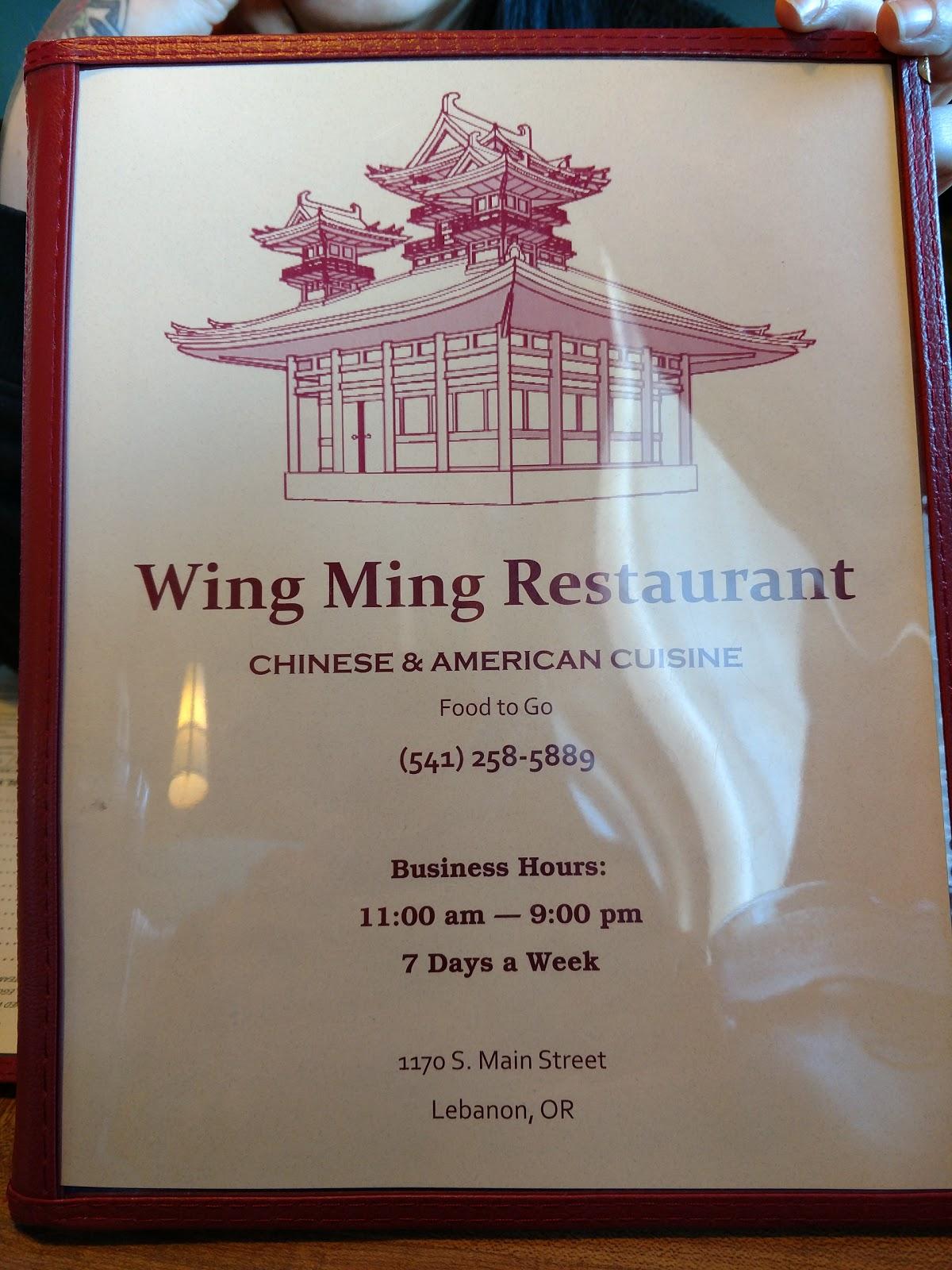 Menu at Wing Ming Restaurant, Lebanon